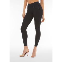 Freddy Damen Leggings "NOW SKINNY YOGA", schwarz, Gr. L, Web, Obermaterial: 78% Polyester, 22% Elasthan, Hosen, mit umschlagbaren Taillenbund