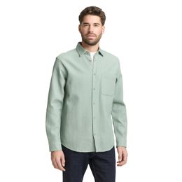 Tom Tailor Herren Langarmhemd, gr&uuml;n, Gr. XXXL, unifarben, Web, Obermaterial: 100% Baumwolle, Hemden, mit Brust Tasche