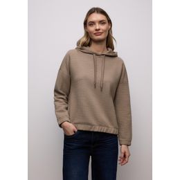 Street One Damen Langarmshirt, beige, Gr. 40, unifarben, Stoff, 100% Polyester, Shirts, mit Struktur