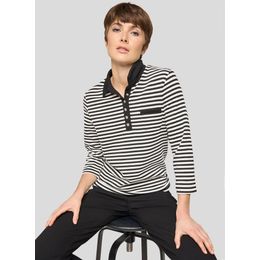 Rabe Damen Print-Shirt "T-Shirt", schwarz-wei&szlig;, Gr. 52, gestreift, 83% Polyester, 12% Viskose, 5% Elasthan, Shirts