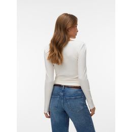 V&eacute;ro Moda VERO MODA Damen Langarmshirt "VMRUBY LS TOP JRS NOOS", wei&szlig;, Gr. XL, unifarben, Rippware, Obermaterial: 93% Baumwolle, 7% Elasthan, Shirts,
