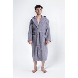 Herrenbademantel Bruno Banani, L:125cm, grau, Walkfrottier, Hausm&auml;ntel, "Clement, ideal f&uuml;r Sauna & Spa, Hotelbademantel, Morgenmantel", 100%