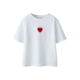 name it Jungen T-Shirt "NKFBEINTA SS NREG TOP BOX"hellwei&szlig;, Gr. 134, unifarben, Jersey, Obermaterial: 100% Baumwolle, Shirts