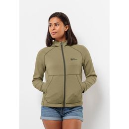Jack Wolfskin Damen Kapuzenfleecejacke "FERNWEH HOODED JKT W", gr&uuml;n, Gr. XS, OBERSTOFF: 97% POLYESTER, 3% ELASTHAN; Futter: 100% POLYESTER, Jacken
