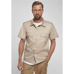 Brandit Herren Kurzarmhemd "Brandit Herren Short Sleeves US Shirt", beige, Gr. XXL, unifarben, 80% Polyester, 20% Baumwolle, Hemden