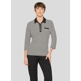 Rabe Damen Print-Shirt "T-Shirt", schwarz-wei&szlig;, Gr. 42, gestreift, 83% Polyester, 12% Viskose, 5% Elasthan, Shirts