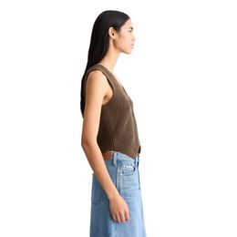 Marc O'Polo Damen Strickweste "aus reinem Organic Cotton-Garn"hazelnut braun, Gr. L, MARC O'POLO DENIM, unifarben, Obermaterial: 100% Baumwolle, Westen