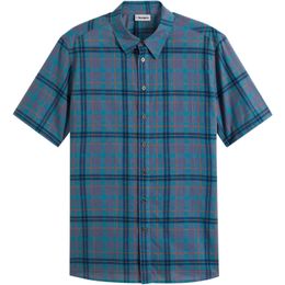 bonprix Herren Kurzarmhemd, blau, Gr. 39, Obermaterial: 100% Baumwolle, Hemden, Regular Fit, aus Baumwolle, mit Karomuster, mit Kentkragen