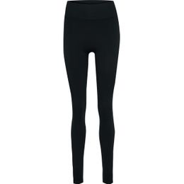 Hummel Damen Trainingstights "HMLHIIT SEAMLESS HIGH WAIST TIGHTS"schwarz, Gr. L, Obermaterial: 72% Polyester, 21% Polyamid, 7% Elasthan, Hosen,