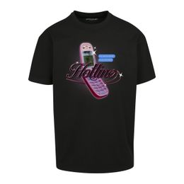 Damen T-Shirt "Upscale by Mister Tee Unisex Hotline Oversize Tee", schwarz, Gr. S, UPSCALE BY MISTER TEE, unifarben, 100% Baumwolle, Shirts