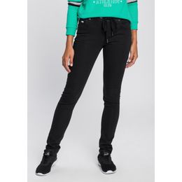 Kangaroos Damen Jogg Pants, schwarz, Gr. 34, Destroyed-Effekte, Denim/Jeans, Obermaterial: 59% Baumwolle, 40% Polyester, 1% Elasthan, Jeans,