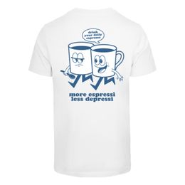 MisterTee Herren T-Shirt "MisterTee More Espressi Tee", wei&szlig;, Gr. XS, bedruckt, 100% Baumwolle, Shirts