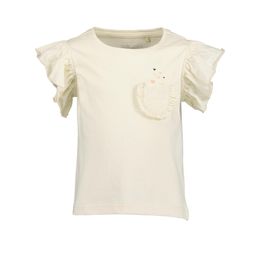 Blue Seven M&auml;dchen T-Shirtsanftes wei&szlig;, Gr. 104, bedruckt, unifarben, Single Jersey, Obermaterial: 100% Baumwolle, Shirts