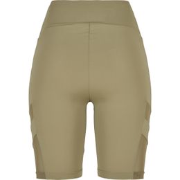 Urban Classics Damen Stoffhose "Urban Classics Damen Ladies High Waist Tech Mesh Cycle Shorts", beige, Gr. XXL, unifarben, 80% Polyimid, 20%