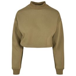 Sweatshirt Urban Classics "Urban Classics Damen", Damen, Gr. L, tiniolive, 65% Baumwolle, 35% Polyester, unifarben, Sweatshirts Sweatshirt