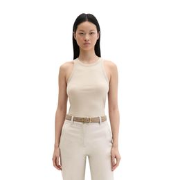 Marc O'Polo MARC O'POLO Damen T-Shirt "mit TENCEL Modal", beige, Gr. XL, unifarben, Obermaterial: 58% Baumwolle, 38% Modal, 4% Elasthan, Shirts