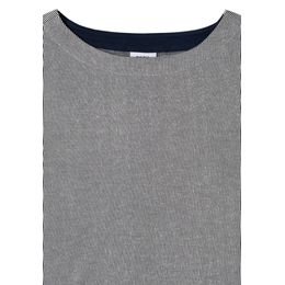 Cecil Damen 3/4-Arm-Shirt, grau, Gr. M, Jersey, Obermaterial: 53% Viskose, 41% Polyester, 6% Elasthan, Shirts, mit Streifen Muster