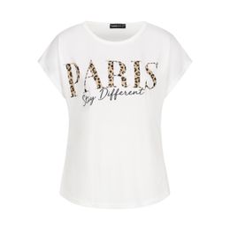 T-Shirt CLOUD 5IVE "CLOUD 5IVE Cloud 5ive T-Shirt Paris Print", Damen, Gr. L, wei&szlig;, 95% Polyester, 5% Elasthan, bedruckt, normal, Rundhals, Shirts T-Shirt