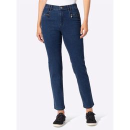 Bequeme Jeans Casual Looks, Damen, Gr. 22, Kurzgr&ouml;&szlig;en, blau (blau, stone, washed), 99% Baumwolle, 1% Elasthan, unifarben, lang, Jeans