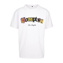 Damen T-Shirt "Upscale by Mister Tee Unisex Compton L.A. Oversize Tee", wei&szlig;, Gr. L, UPSCALE BY MISTER TEE, unifarben, 100% Baumwolle, Shirts
