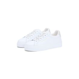 Tommy Hilfiger Damen Plateausneaker "TH CHIC CUPSOLE PLATFORM", Gr. 38, wei&szlig;, Nappaleder, unifarben mit Farbeinsatz, Schuhe, Freizeitschuh,