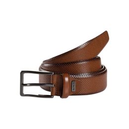MONTI Herren Synthetikg&uuml;rtel "CAMBRIDGE", braun, Gr. 115, unifarben, Leder, G&uuml;rtel, 3,5 cm breit, Klassisch-Business, k&uuml;rzbar, bis Gr.125