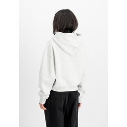 Damen Hoodie "Basic Hoodie SL W"pastel grau melange, Gr. M, Alpha Industries, Obermaterial: 80% Baumwolle, 20% Polyester, Sweatshirts