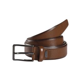MONTI Herren Synthetikg&uuml;rtel "CAMBRIDGE", braun, Gr. 120, unifarben, Leder, G&uuml;rtel, 3,5 cm breit, Klassisch-Business, k&uuml;rzbar, bis Gr.125