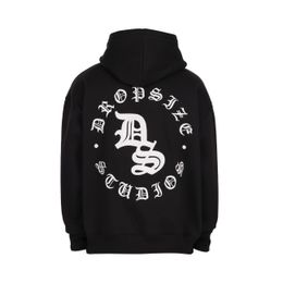 DROPSIZE Herren Kapuzensweatshirt "Dropsize CRICLE EMBO HOODIE"schwarz, Gr. XS, 70% Baumwolle, 30% Polyester, Sweatshirts
