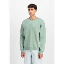 Sweater Alpha Industries "Foam ML Sweatshirt", Herren, Gr. L, frost gr&uuml;n, Obermaterial: 80% Baumwolle, 20% Polyester, regular fit, Sweatshirts Sweater