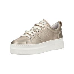 Nero Giardini Damen Plateausneaker "Nero Giardini Sneaker Leder", Gr. 39, silber, Leder, Schuhe