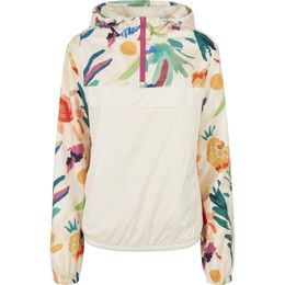 Langmantel Urban Classics "Urban Classics Damen Ladies Mixed Pull Over Jacket", Damen, Gr. L, sandwei&szlig;fruity, 100% Polyester, M&auml;ntel
