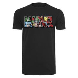T-Shirt Merchcode "Merchcode Herren Marvel Logo Character Tee", Jungen, Gr. XS, schwarz, 100% Baumwolle, bedruckt, normal, Rundhals, Shirts T-Shirt