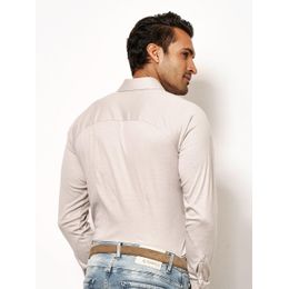 DESOTO Herren Langarmhemd "Jerseyhemd Casual Kent", beige, Gr. XXXL, unifarben, Jersey, Obermaterial: 100% Baumwolle, Hemden