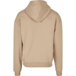 Rundhalspullover Urban Classics "Urban Classics Herren Snap Hoody", Herren, Gr. M, unionbeige, 65% Baumwolle, 35% Polyester, unifarben, oversize, ohne Ausschnitt, Pullover Rundhalspullover