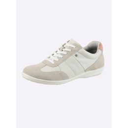 Schn&uuml;rschuh Jomos, Damen, Gr. 36, champagner, Glattleder, Veloursleder, Schuhe Schn&uuml;rschuh
