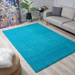 Hochflor-Teppich Sanat, B:120cm H:30mm L:170cm, blau, Kunstfaser, Teppiche, "LOCA , auch als L&auml;ufer und in Rund", Wohnzimmer, Langflor, Shaggy,