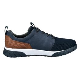 Bugatti Herren Sneaker, Gr. 44, blau, Lederimitat, Textil, Schuhe, mit Label und Kontrastbesatz, Freizeitschuh, Halbschuh, Schn&uuml;rschuh