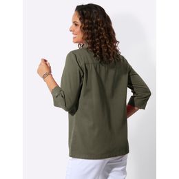Casual Looks Damen Jeansbluse, gr&uuml;n, Gr. 42, unifarben, 100% Baumwolle, Blusen
