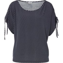 bonprix Damen T-Shirt, blau, Gr. 36, Obermaterial: 95% Viskose, 5% Elasthan, Shirts, l&auml;ssige Passform, Kurzarm-Design, aus Viskose und Elasthan