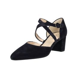 Pumps Gabor "Gabor Pumps Leder", Damen, Gr. 40,5, dunkelblau, Leder, Schuhe Pumps