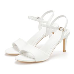 Lascana Damen High-Heel-Sandalette "Sommerschuh, offener Schuh, Sandale, Sandalette, Riemchensandalette", Gr. 41, blau, Obermaterial: 100%