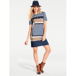 Heine Damen Jerseykleid "Jersey-Kleid", bunt, Gr. 38, bedruckt, gemustert, 95% Viskose, 5% Elasthan, Kleider