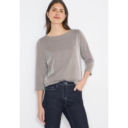 Cecil Damen 3/4-Arm-Shirt, grau, Gr. XXL, Jersey, Obermaterial: 53% Viskose, 41% Polyester, 6% Elasthan, Shirts, mit Streifen Muster