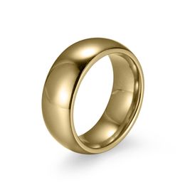 ZEEme Damen Fingerring "Edelstahl gelb-vergoldet 8mm breit", 019 (60,0), Edelstahl, gelb, Edelstahl, Fingerringe