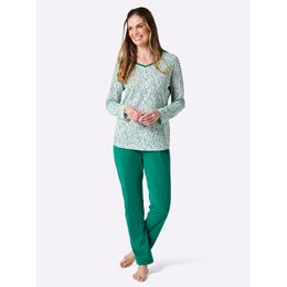 w&auml;schepur W&Auml;SCHEPUR Damen Schlafanzug, Gr. 40gr&uuml;n, wei&szlig;, bedruckt, wei&szlig;, gr&uuml;n, bedruckt, 100% Baumwolle, Homewear-Sets