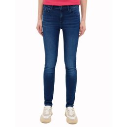 Mustang Damen Skinny-fit-Jeans "Damen Style Shelby Skinny", blau, Gr. 27, unifarben, Denim/Jeans, 78% Baumwolle, 10% Lyocell, 9% Elastomultiester, 3%