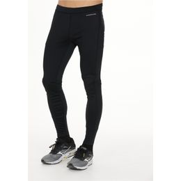 Endurance Herren Lauftights "ZANE", schwarz, Gr. L, unifarben, 90% Polyester, 10% Elasthan, Hosen, mit Windblocker-Material