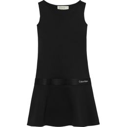 M&auml;dchen Tr&auml;gerkleid, schwarz, Gr. 10, Calvin Klein Jeans, unifarben, Web, Obermaterial: 66% Viskose, 30% Polyamid, 4% Elasthan, Kleider, Regular fit,