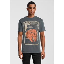 Recovered Herren T-Shirt "Star Wars Millenium Falcon Assembled", grau, Gr. S, bedruckt, 100% Baumwolle, Shirts, im zeitlosen Design